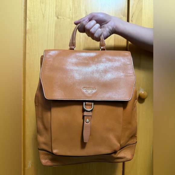 Bags | Beanpole Tan Leather Backpack | Poshmark